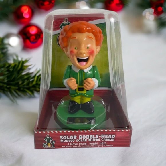 Holiday | Buddy The Elf Solar Dancing Bobble Head Garden Ornament ...